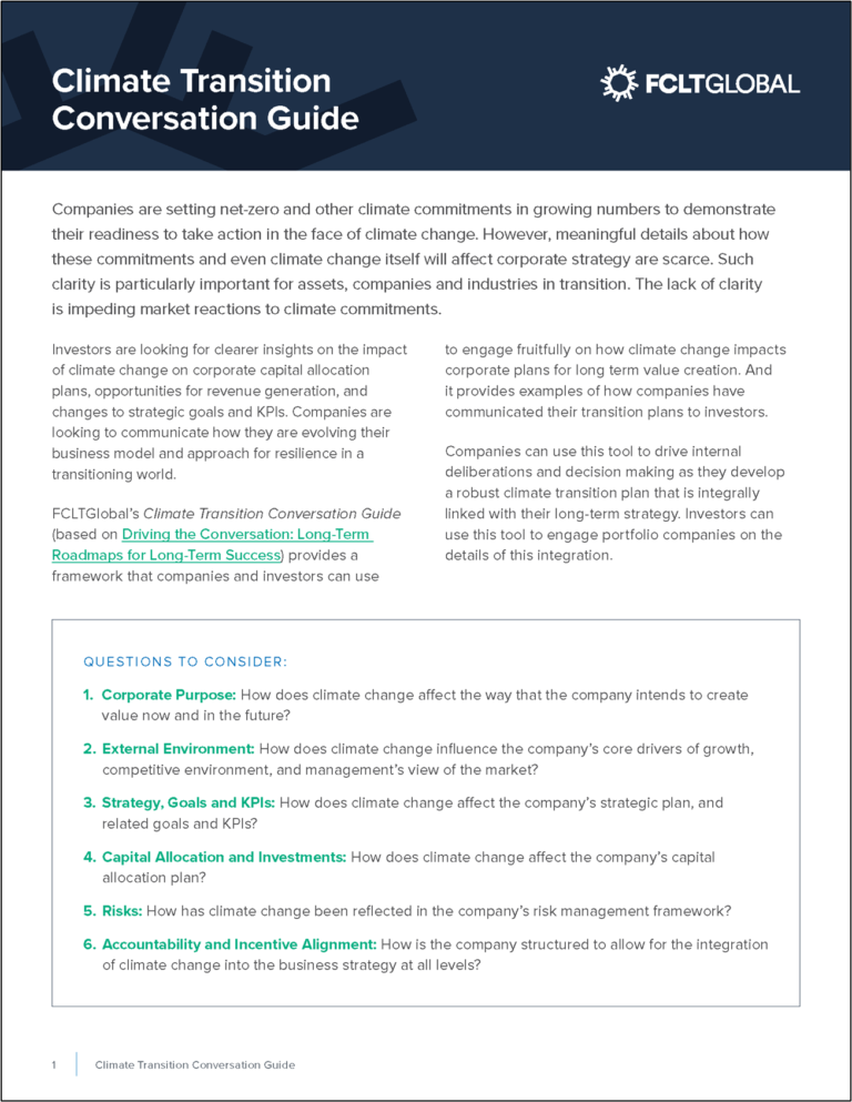 Climate Transition Conversation Guide - FCLTGlobal